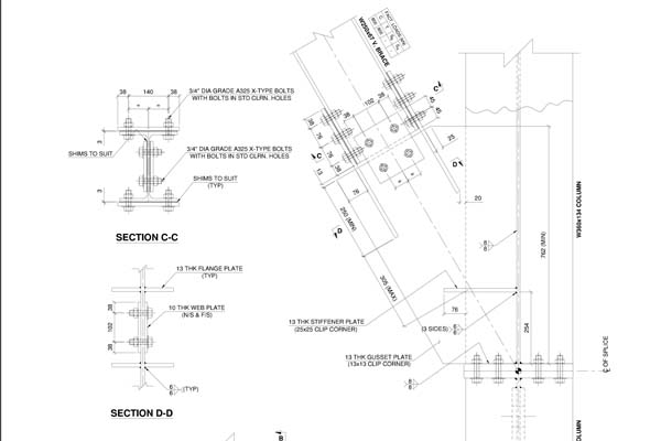 W-Brace at W-Column Splice - Diatom Designs